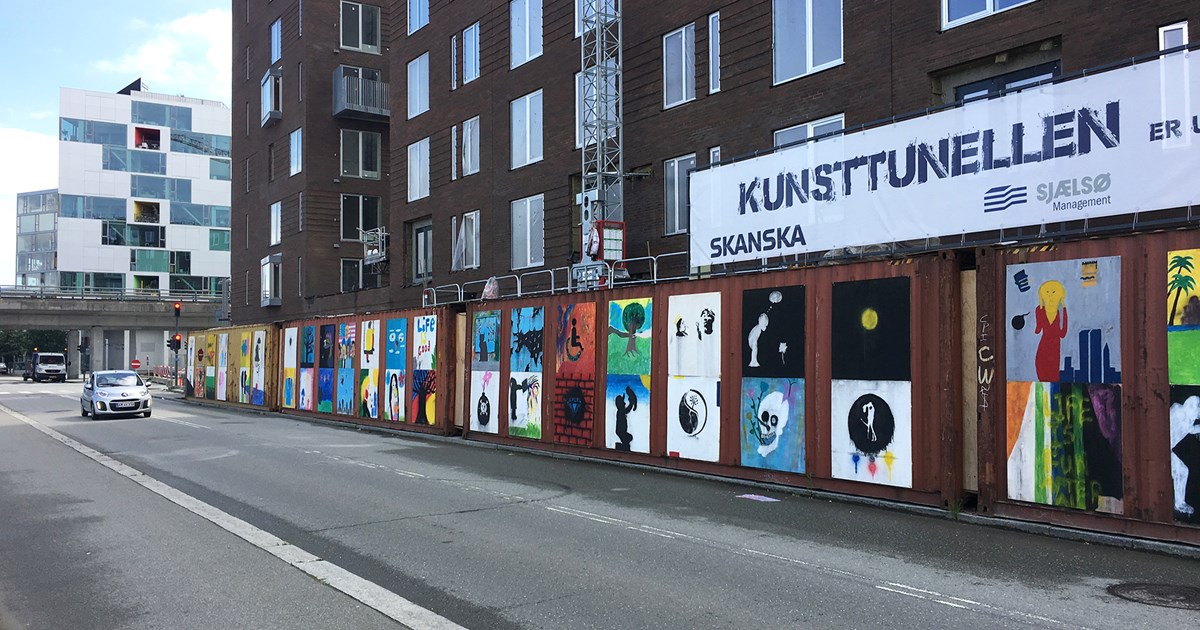 Ørestad Gymnasium udsmykker byggeplads i Ørestad | www.skanska.dk