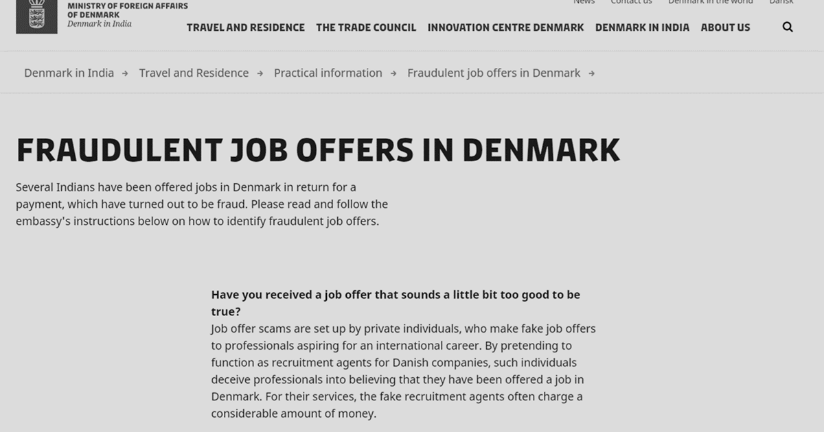 Fraudulent job offers | www.skanska.dk